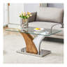 George Oliver Rectangular Coffee Table.Tempered Glass Countertop, And Artistic MDF Legs,Perfect ...